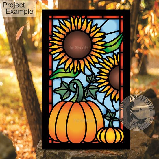 10104 Fall Stained Glass Stencil – The Stencilsmith