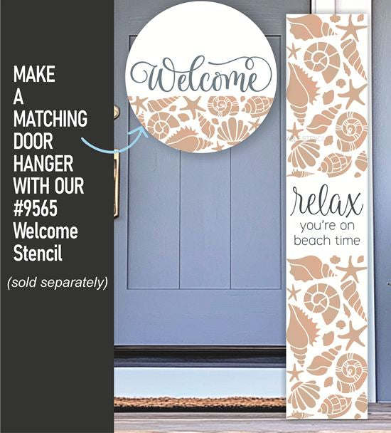 10109 Relax You're On Beach Time Seashell Pattern Stencil Set – The ...