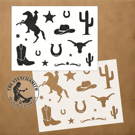 10392 Cowboy Graphics Stencil – The Stencilsmith