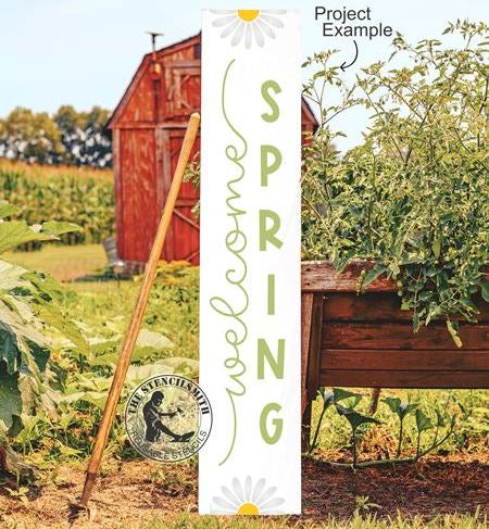 Welcome Spring daisies reusable stencil for DIY porch leaners and decor ...