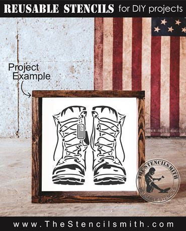 8863 - military boots stencil – The Stencilsmith