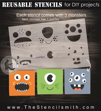 9053 Monster face stencils – The Stencilsmith