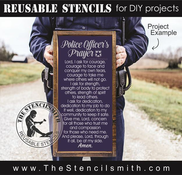 9229 Police Officer's Prayer Stencil – The Stencilsmith