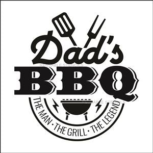 9521 Dad's BBQ the man grill stencil