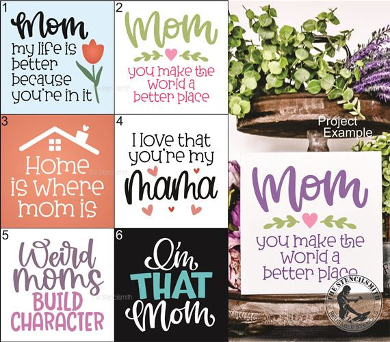 Mother's Day mini reusable mom stencils for DIY signs – The Stencilsmith