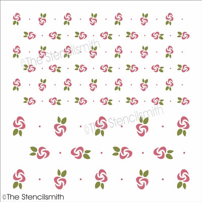 Rosebud repeating pattern reusable stencil for DIY decor – The Stencilsmith