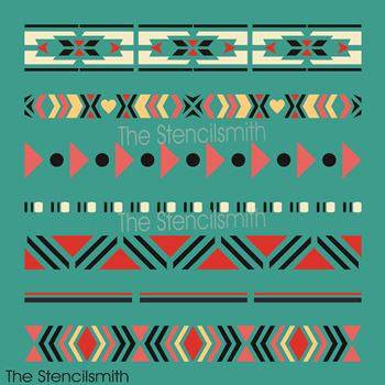 Southwestern Border Patterns reusable stencil for DIY crafts – The ...
