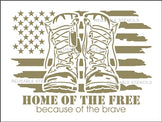 8854 Home of the Free boots Stencil – The Stencilsmith